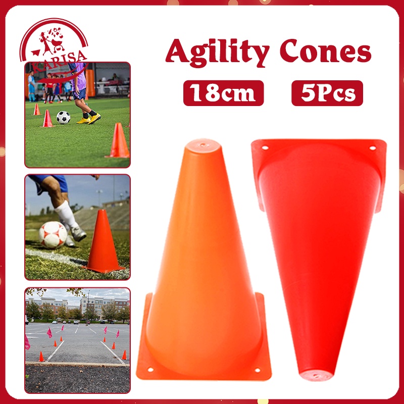 5Pcs Plastic Agility Cones 18cm Sport Training Agility Marker Cone ...