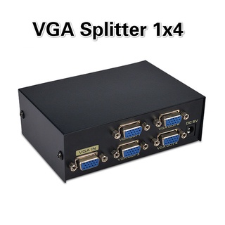 4 Port Powered VGA Splitter 1 in 4 Out 200Mhz Video Duplicator for 1 PC ...