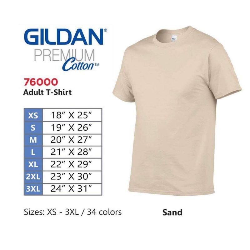 Gildan Premium Sand Adult Roundneck | Shopee Philippines