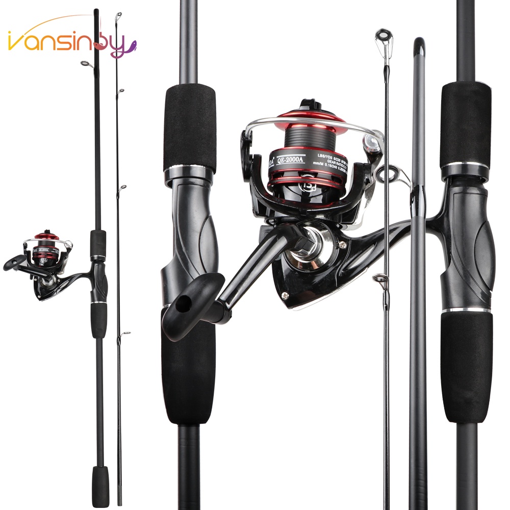 Vansinoy Fishing Rod Set Spinning Rod Spinning Fishing Reels 2 Section ...