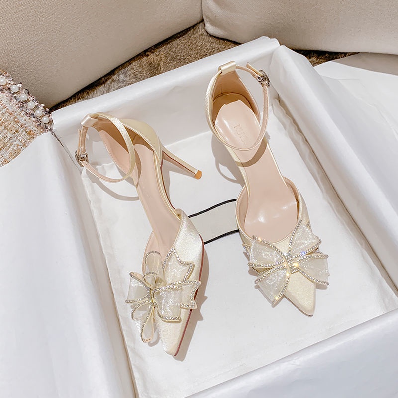 New Butterfly Stiletto Ladies Rhinestone Wedding Shoes Bridal Wedding ...