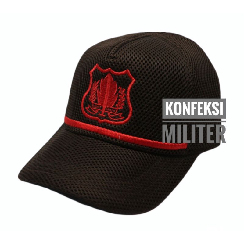 Pdl SATPAM double mesh net hat, Security uniform field hat | Shopee ...