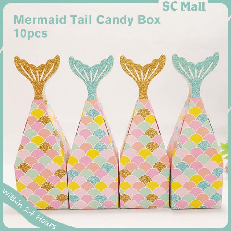 10pcs Mermaid Tail Candy Box Party Candy Boxes Mermaid Party ...