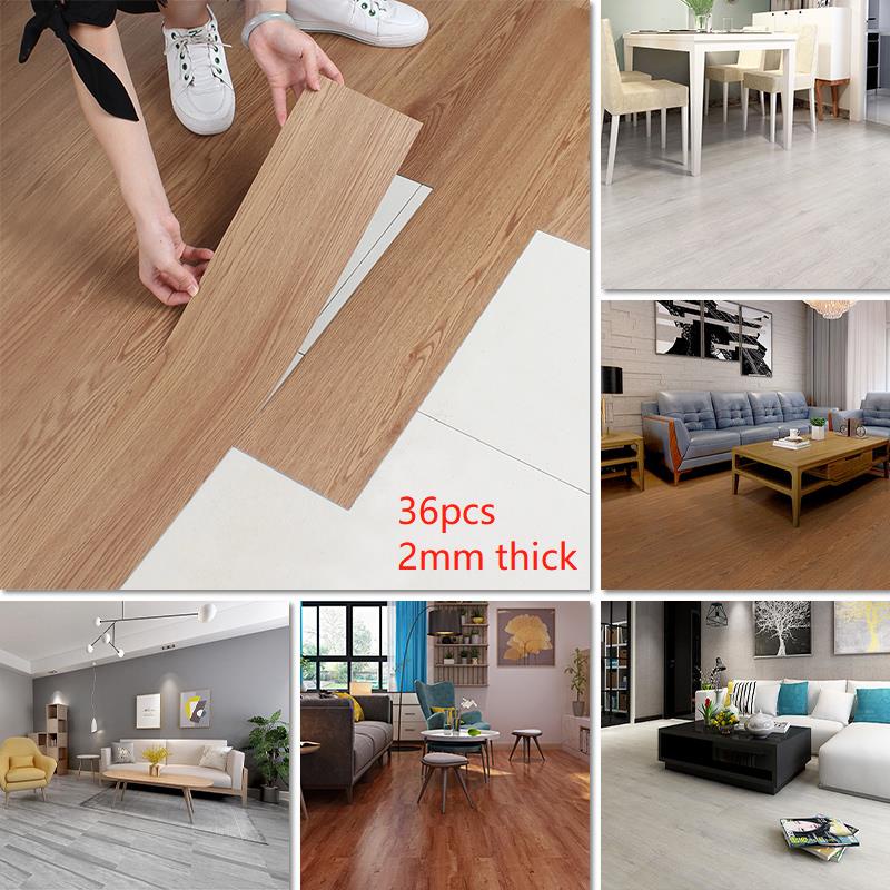 36pcs Floor Sticker Self Adhesive Vinyl Floor Stickers PVC Wood Tiles ...