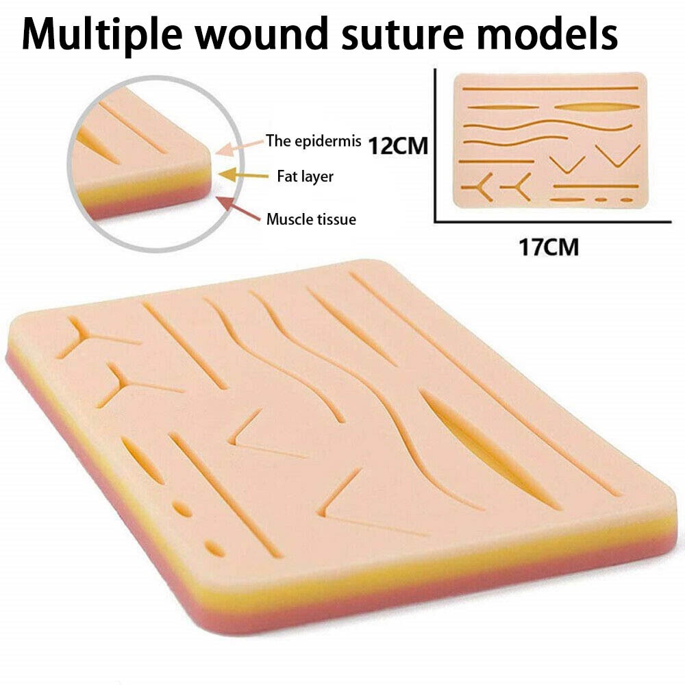 Wound silicone suture pad Human Traumatic Skin Model Student Practice ...