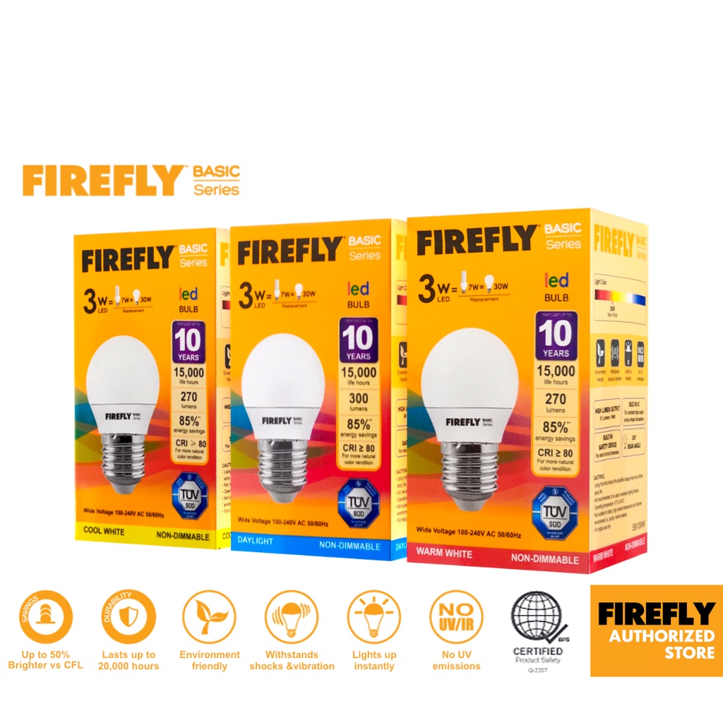 Firefly Basic Series LED Light Bulb Lamp | Shopee Philippines