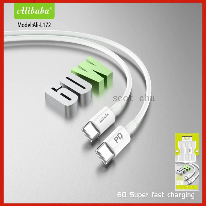 Alibaba Ali-L172 2M USB Type C to USB Type C Micro Cable 60W PD QC 4.0 ...