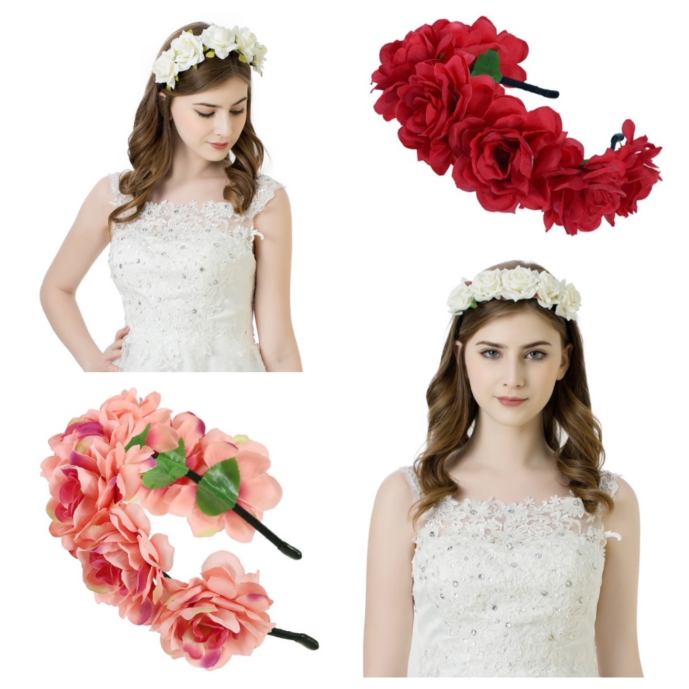 Dwarf Champaka Hairbands Solid Bogus Flower Fabric Wedding Headbands ...