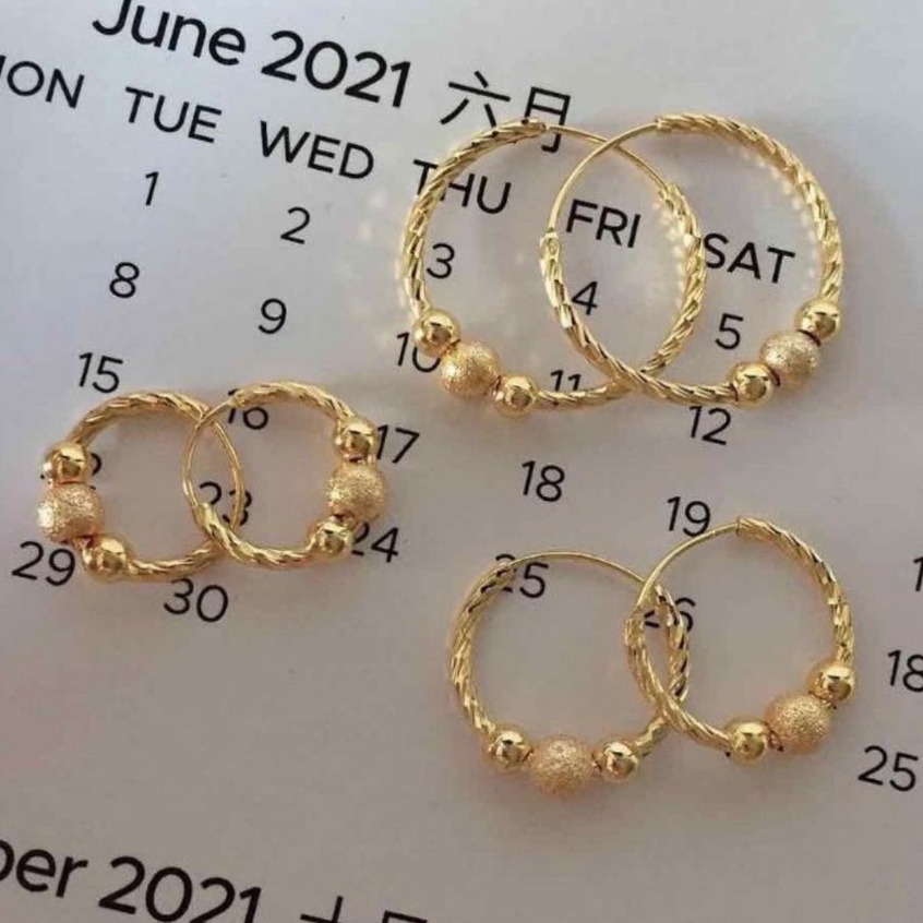 [Maii] Loop Hoops Gold Plated Earrings Fashion Accessories For Women ...