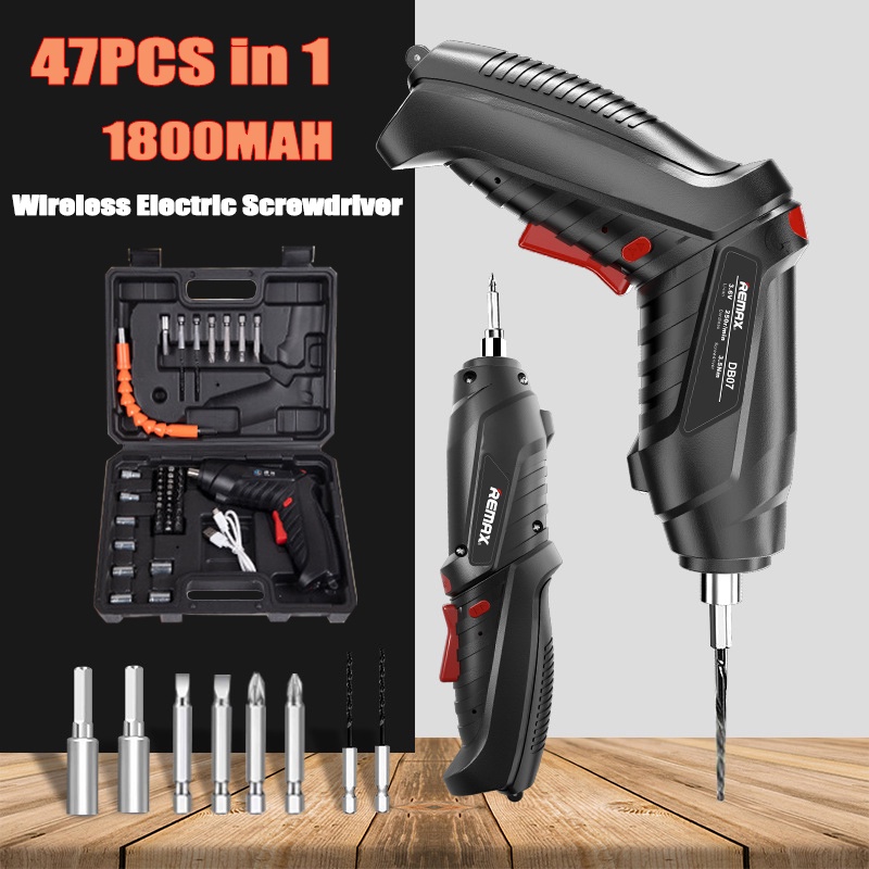 47pcs In 1 Wireless Electric Screwdriver 3.6v Rechargeable Mini ...