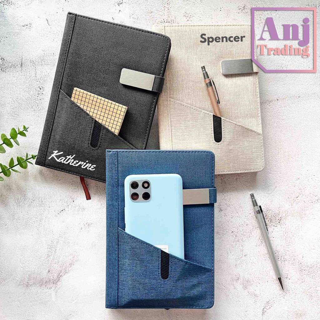 Leather Notebook Journal Notebook with Pocket in Front Magnet and Pen ...
