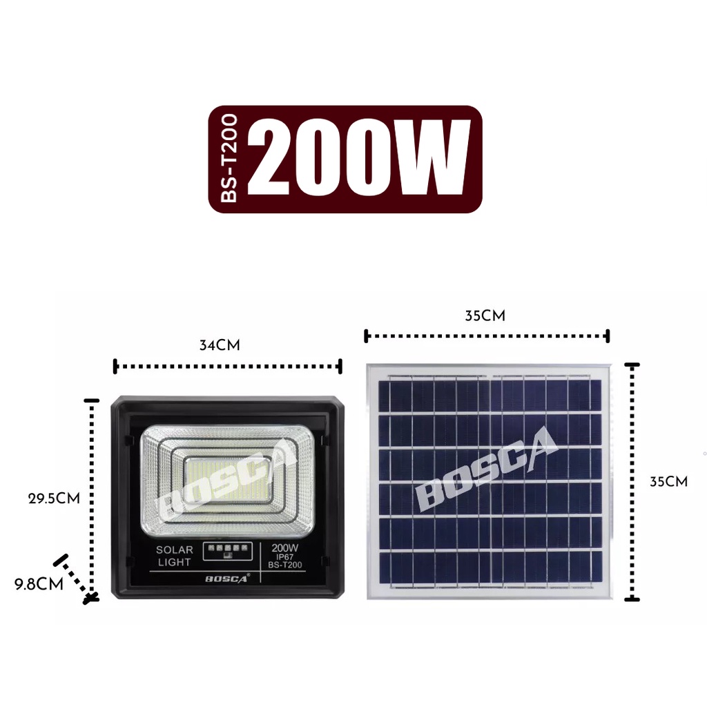 BOSCA Solar light 200W / 300W Solar Led Outdoor Flood Light IP67 ...