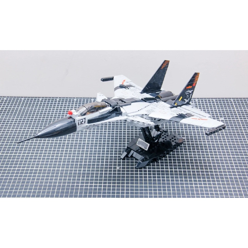 1011PCS MOC WW2 J-15 Flying Shark Flanker-D Air Fighter Aircraft Plane ...