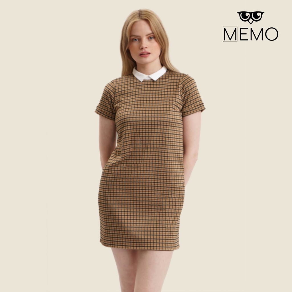 Memo Collared Dress For Women (Camel) | Shopee Philippines