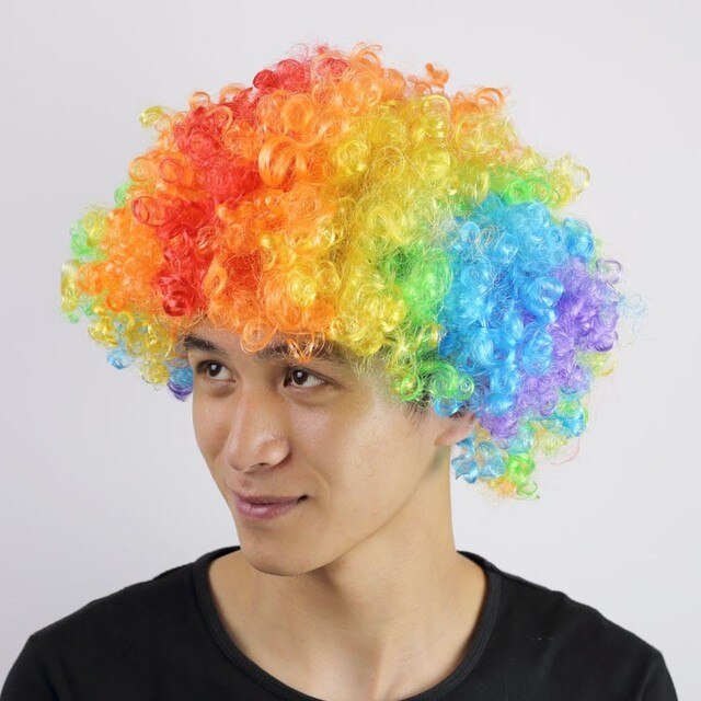 RAINBOW CRAZY FUNNY WIG AND ROCK WIG | Shopee Philippines
