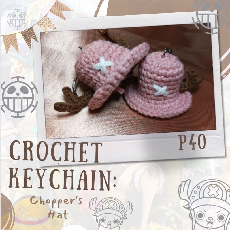 Crochet keychain: Luffy and Chopper's hat | Shopee Philippines
