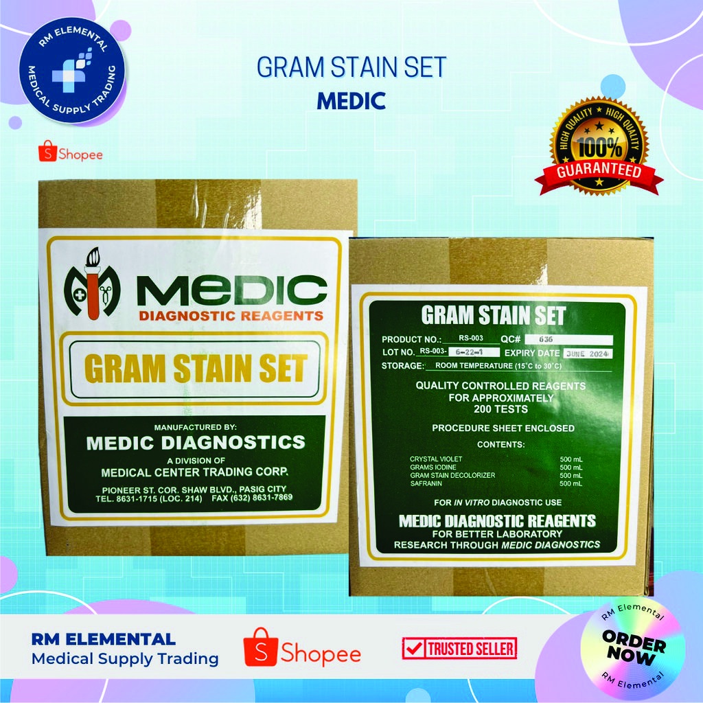 Gram Stain Set, 200T MEDIC | Shopee Philippines