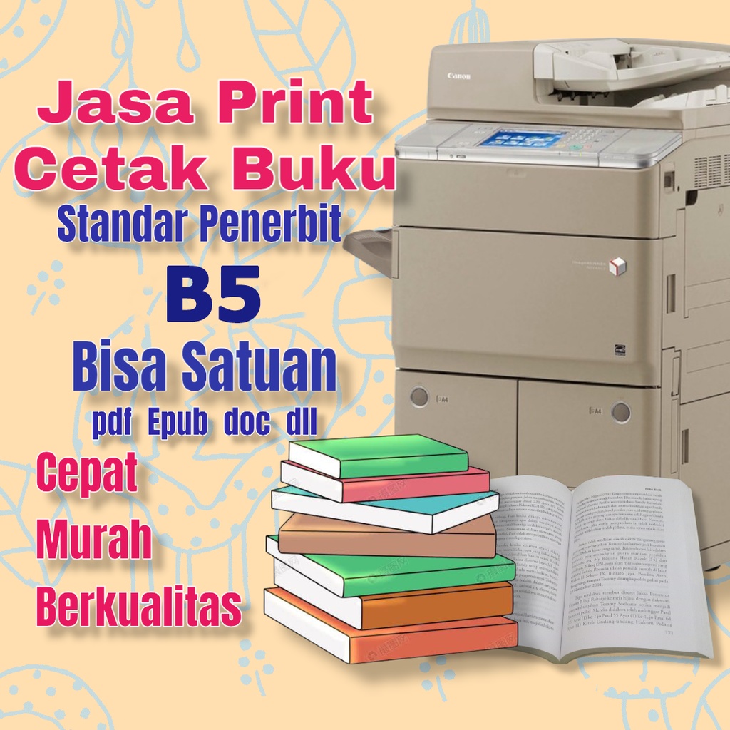 PUTIH HITAM B5 HVS book and black and white/color Bookpaper printing ...