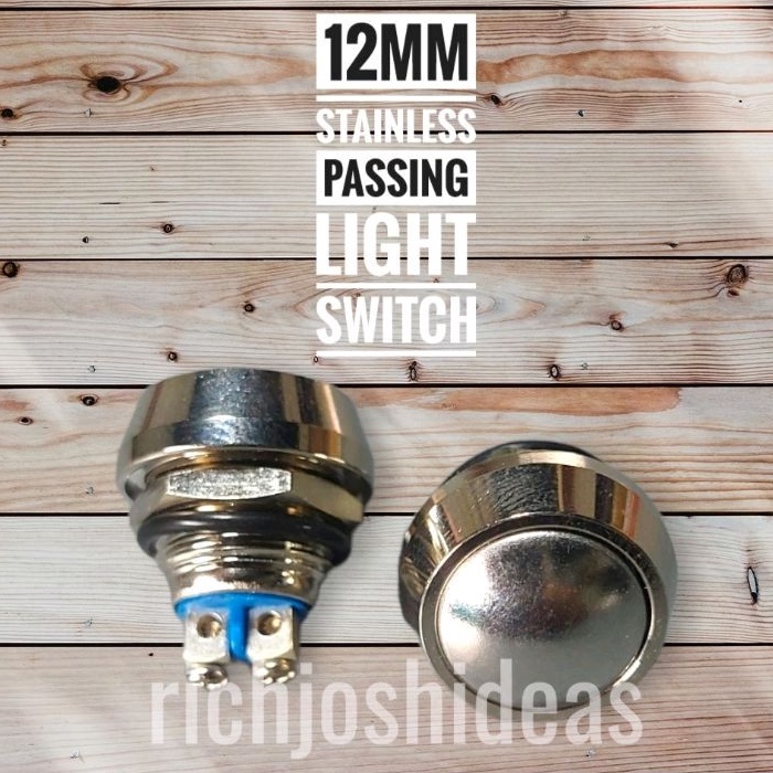 1pc 12mm STAINLESS MINI DRIVING LIGHT PASSING LIGHT SWITCH MOMENTARY ...