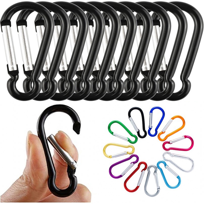 5/10/20 Pcs Metal Sports Climbing Carabiner / Camping Hiking Stainless ...