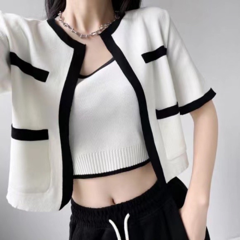 VALENTINA KOREAN TERNO Blazer Cardigan and Inner Top | Shopee Philippines