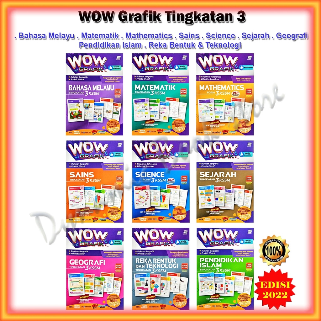 Reference Book: Wow Graphics Form 3 2022 Edition - B.Malay / Mathematics / Mathematics / Science ...