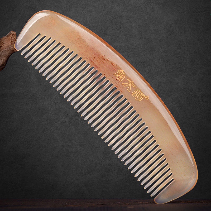 Fine Tooth Hair Comb Premium Natural Sheep Horn Comb 100% Handmade Anti ...