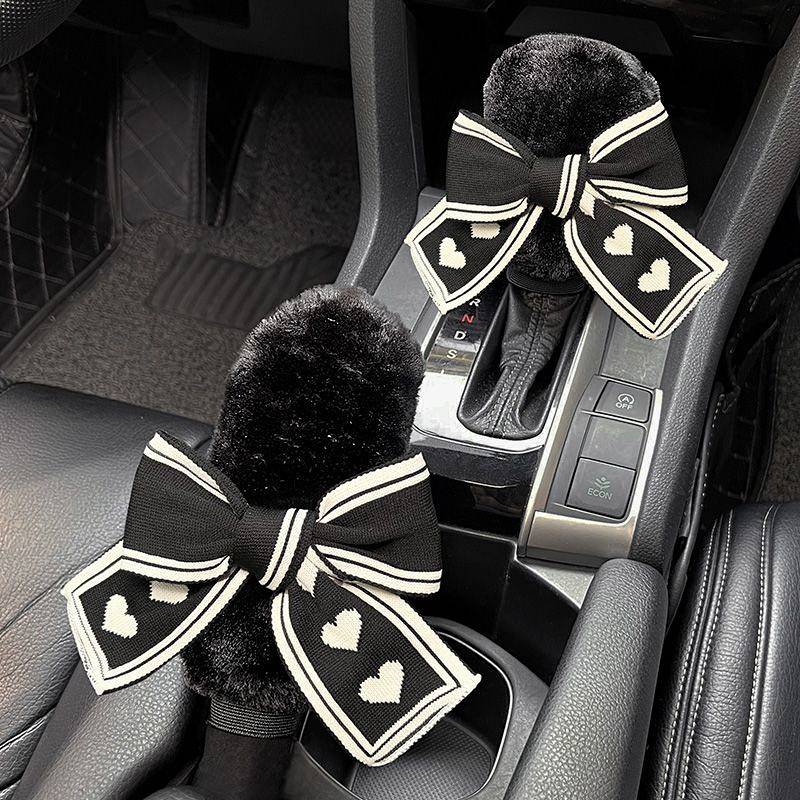 Shift Knob Cover Winter Plush Gear Shift Knob Cover Block Sleeve ...