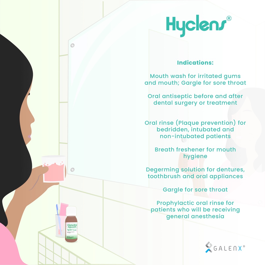 Hyclens Gargle 0.12% Chlorhexidine digluconate 500 mL and 1 Liter ...