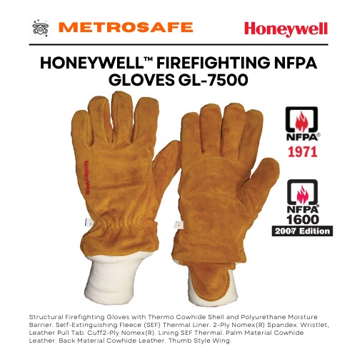Honeywell GL7500 Firefighters Fire Fighting Heat Resistant Heavy Duty ...
