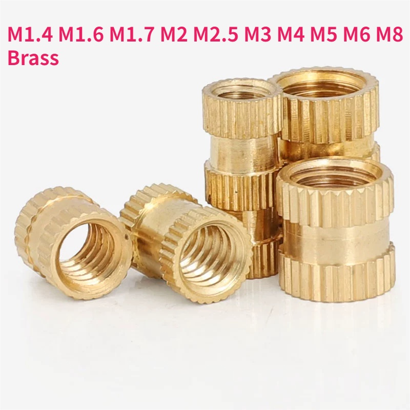 M1.4 M1.6 M1.7 M2 M2.5 M3 M4 M5 M6 M8 Solid Brass Copper Hot Melt Thread Injection Molding Knurl ...