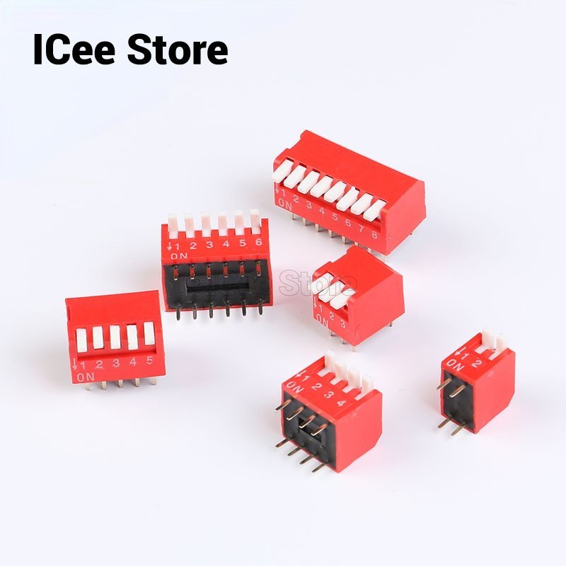 10Pcs Toggle Switch 2Pin 3Pin 4Pin 5Pin 6Pin 8Pin 2.54mm Pitch DIP Red ...