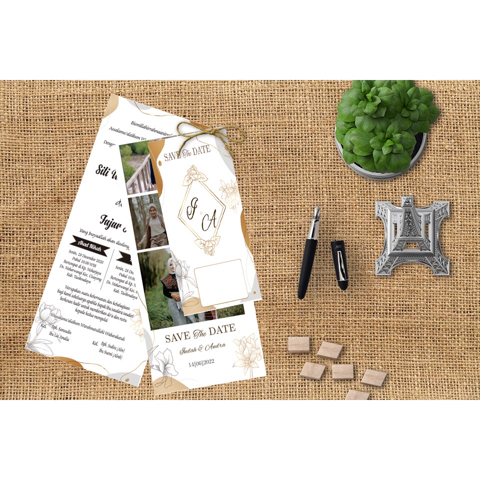 Wedding Invitation Hang tag free barcode map / opp plastic | Shopee ...