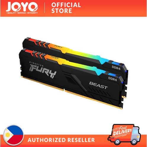 KINGSTON HYPER X FURY BEAST 16GB DDR4-3200MHZ RGB (2*8GB) W/ HEATSINK ...