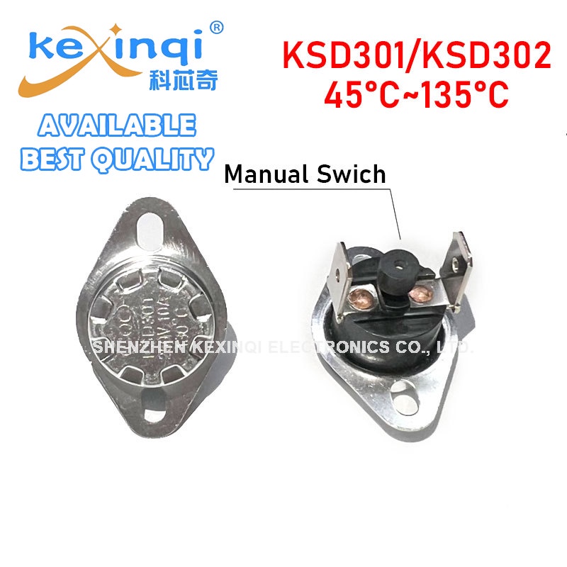 1PCS KSD301 Temperature Switch Temperature Control 45~135Degrees Degrees Celsius Manual Reset ...