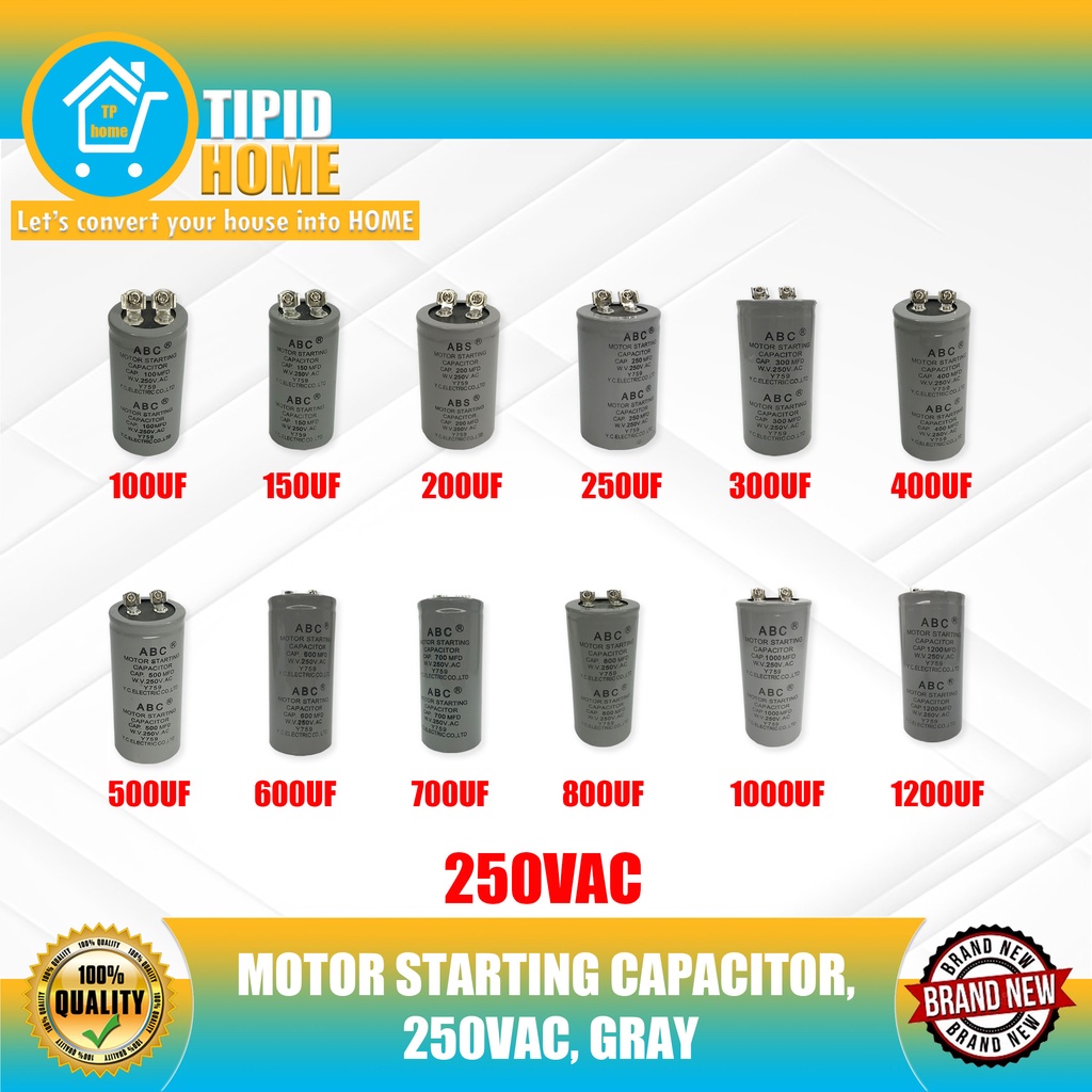 MOTOR STARTING CAPACITOR, 250VAC, GRAY | Shopee Philippines