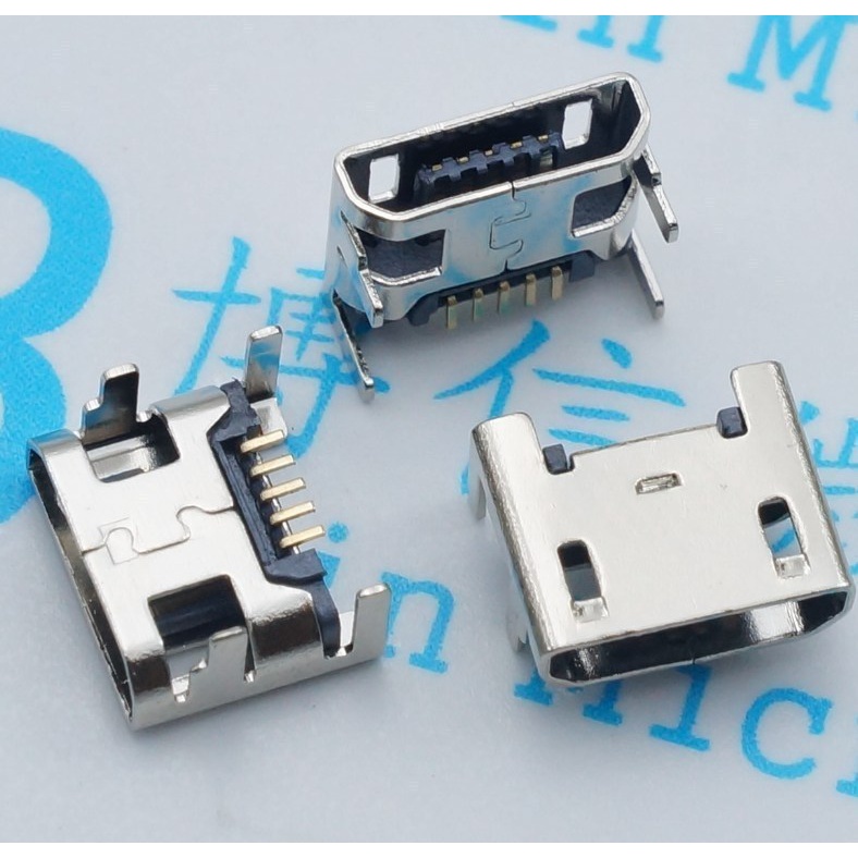 All copper four pin micro USB 5P 7.2 4-pin plug-in board flat mouth ...