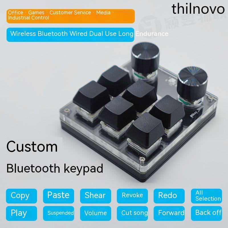 Bluetooth wired wireless custom keypad one-click copy and paste multimedia keyboard shortcut ...