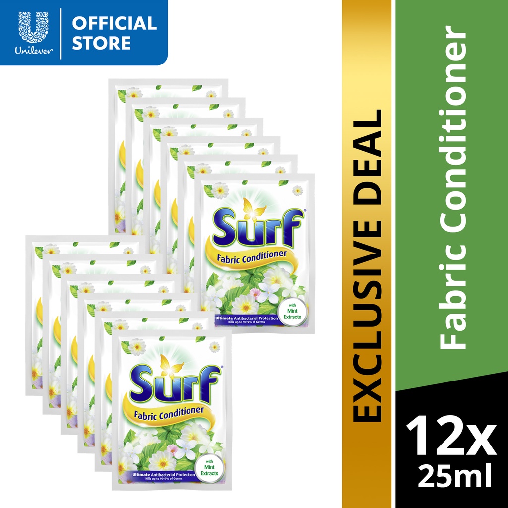 [SET OF 12] Surf Fabric Conditioner Antibac With Mint 25ML Sachet ...