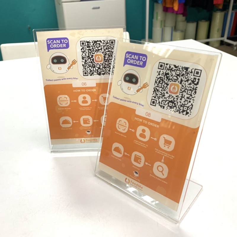 Qr Code Ordering Stand Acrylic/Feedme Table Stand | Shopee Philippines