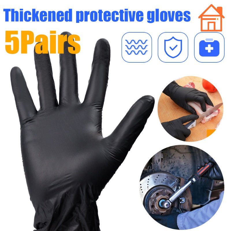 Food Grade Waterproof Kitchen Gloves / Thicker Black PVC Disposable ...
