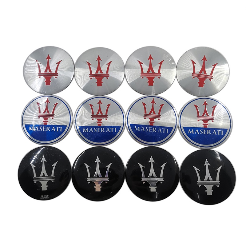4 x 56mm Maserati Logo Car Auto Wheel Hub Cap Decorative Emblem Badge ...