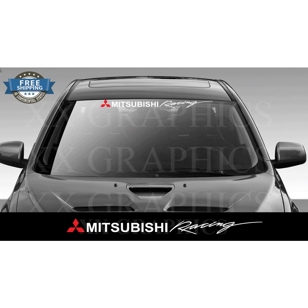 Windshield Decal Sticker Banner for Mitsubishi Racing Evolution lancer ...