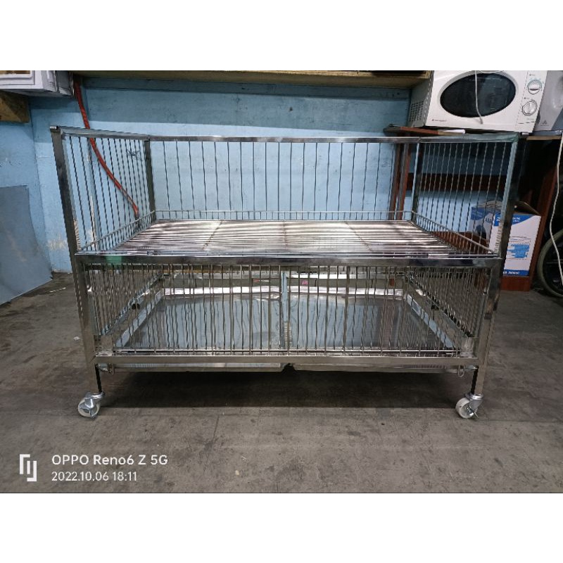 2×3×2 CRIB TYPE WHELPING CAGE WITH STAINLESS FLOORING THAT CAN ELEVATE ...