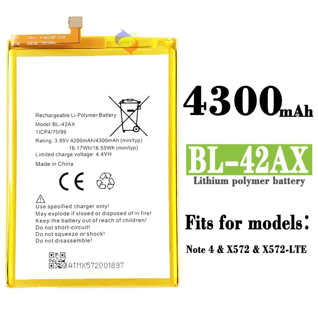 Infinix Note4 X572 X572-LTE Battery BL-42AX Battery | Shopee Philippines