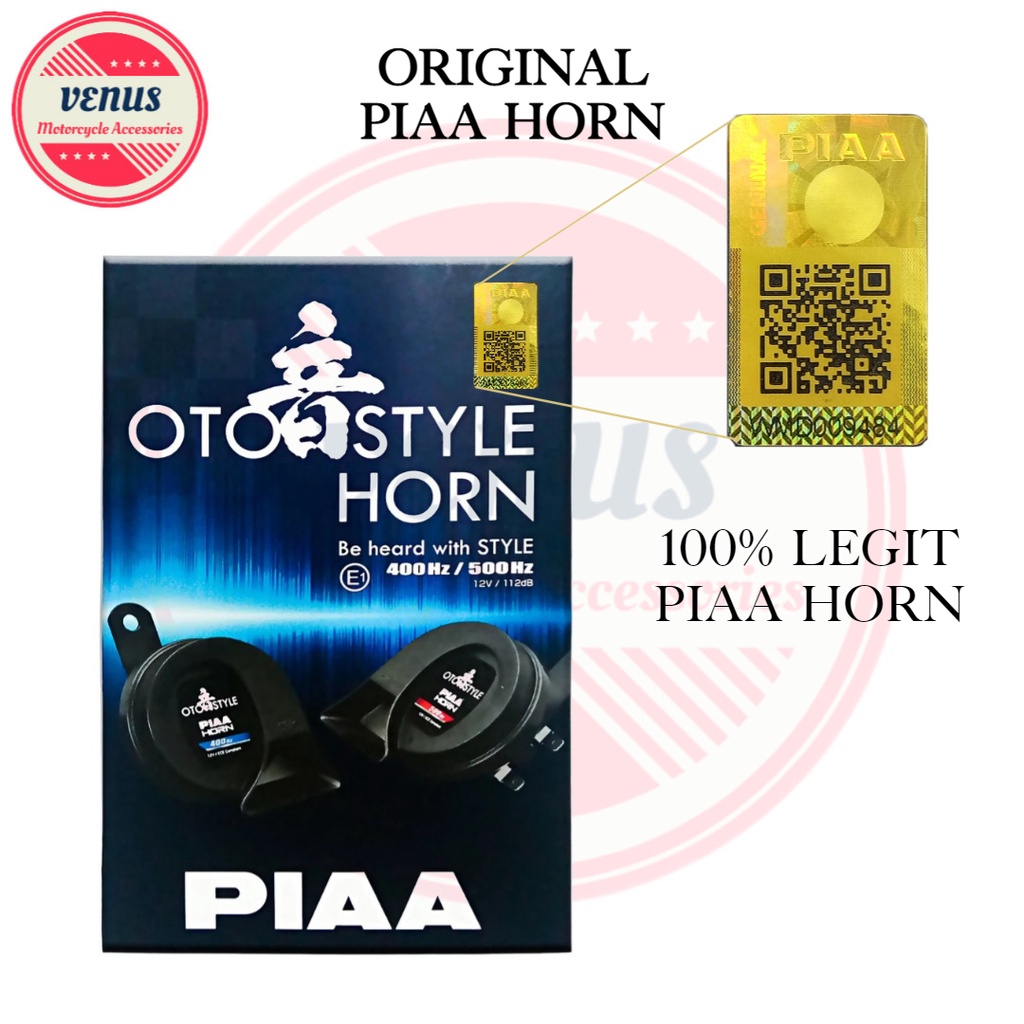 VENUS MOTORCYCLE ORIGINAL PIAA HORN OTO STYLE GOLD QR CODE UNIVERSAL HORN | Shopee Philippines