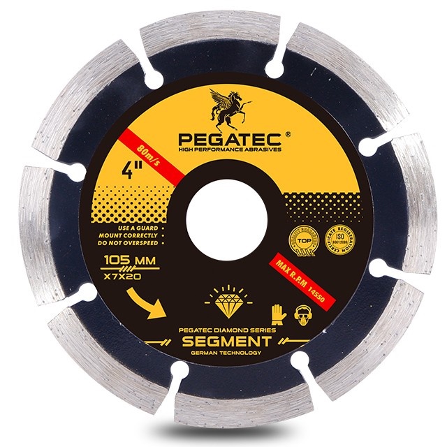 Pegatec 4 inches Diamond Cutting disc Segment / Turbo & Continuous ...