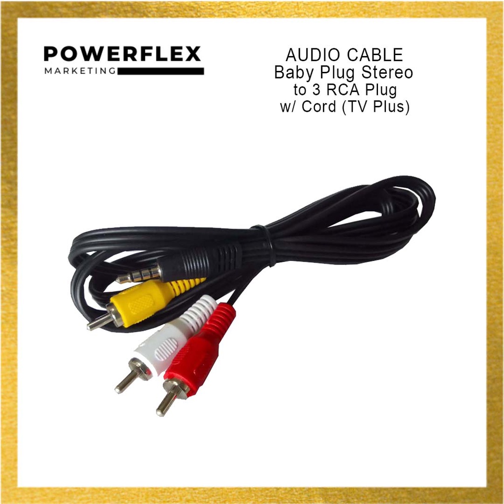 PCB 8032: Baby Plug Stereo to 3 RCA Plug w/ Cord (TV Plus) | Shopee ...
