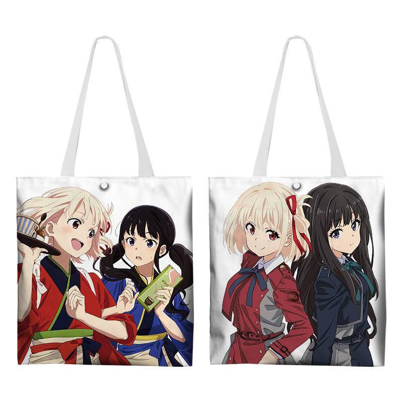 Anime Lycoris Recoil Reusable Shopping Bag boy girl canvas Tote Bags ...