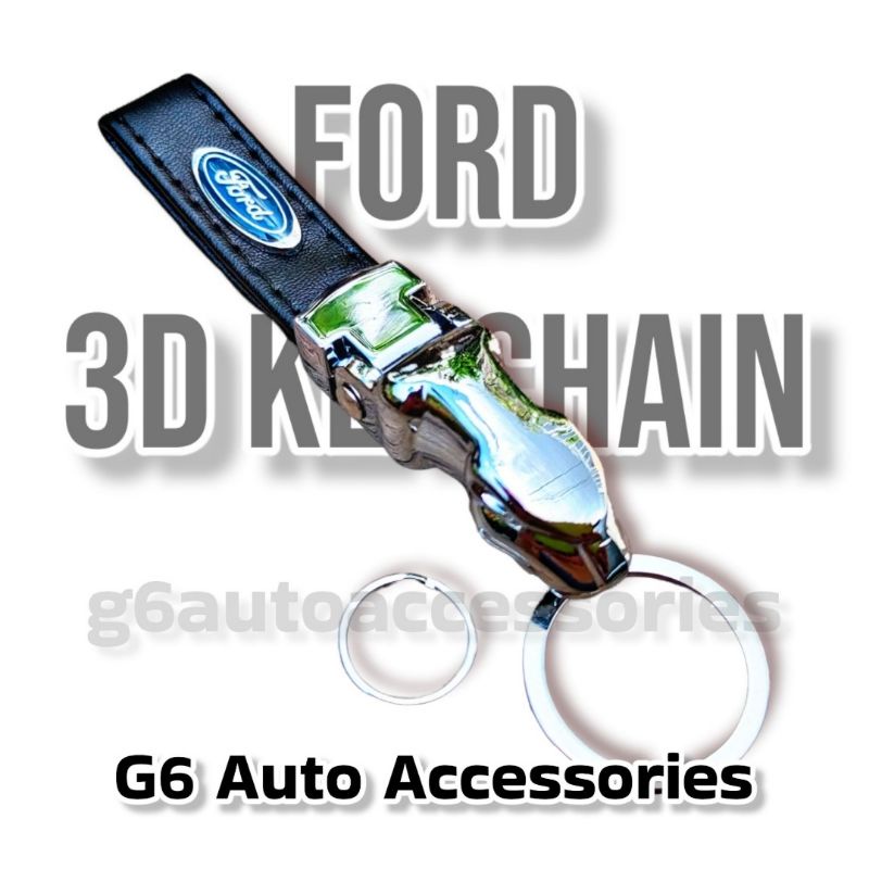 3D FORD Keychain Leather Metal Leopard Style Key Holder Focus Fiesta ...